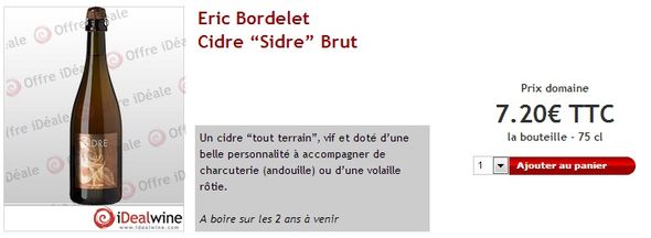 Eric Bordelet Cidre “Sidre” Brut – Le journal d'iDealwine sur l ...
